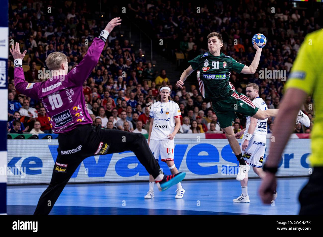 Gisli Thorgeir Kristjansson (Island, #10), Bence Imre (Ungarn, #91) im ...