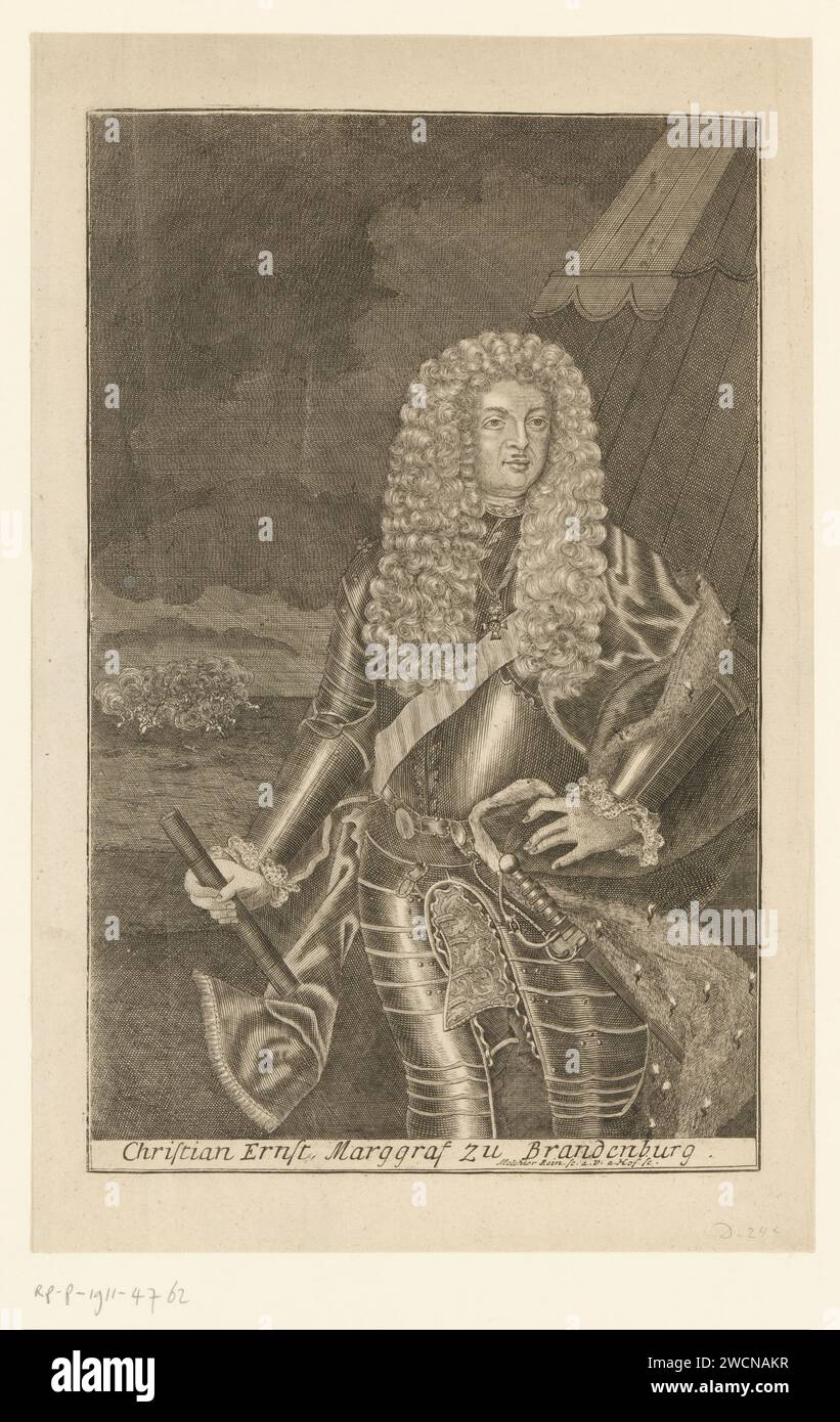 Portrait van Christian Ernst von Brandenburg -Bayreuth, Melchior Rein ...