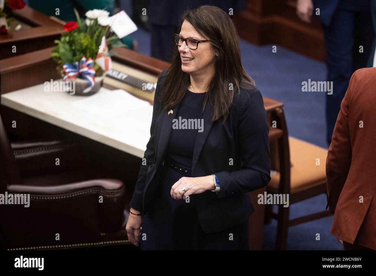 Florida State Sen. Tina Polsky is seen in the Senate chamber at the ...