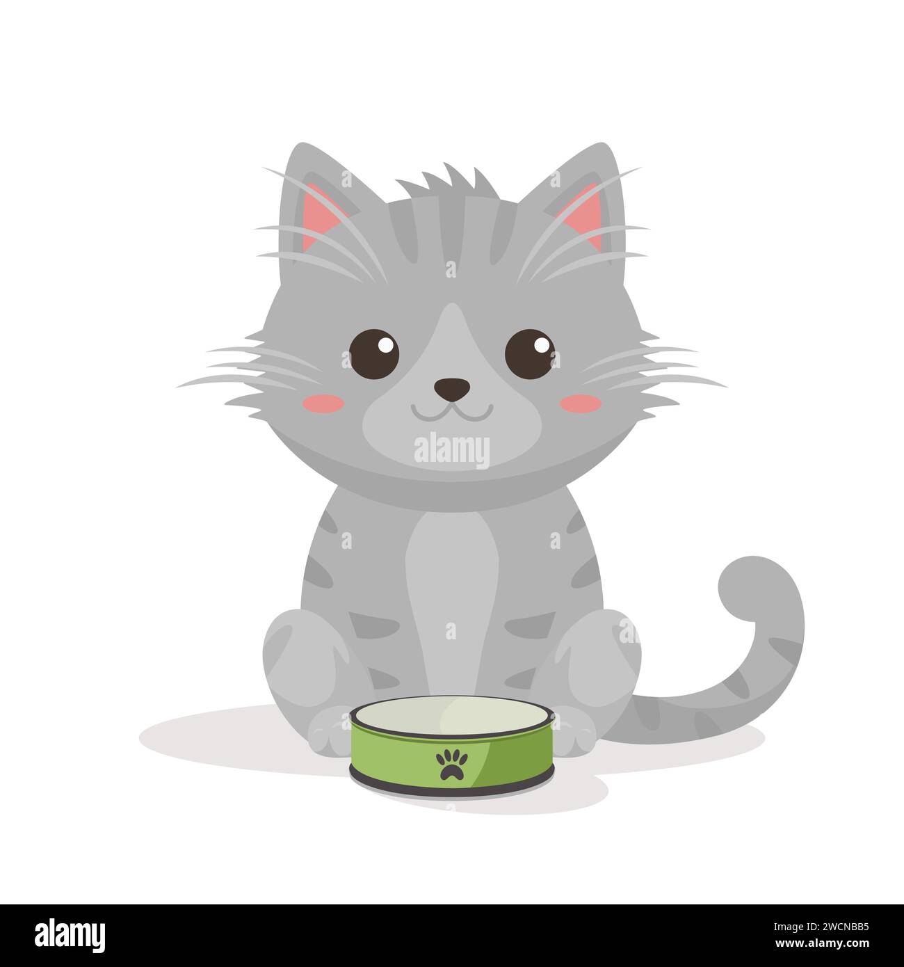 Striped cat in green Cut Out Stock Images & Pictures - Alamy