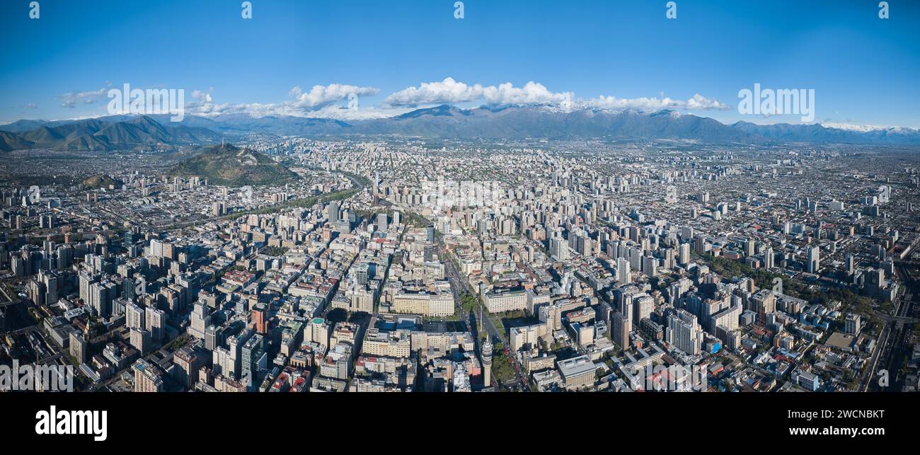 Aerial View Panoramic photography Elevated Vistas: Santiago, City ...