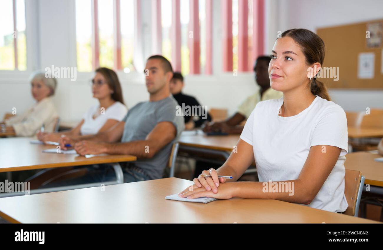 Group of students of different ages in advanced training courses Stock ...