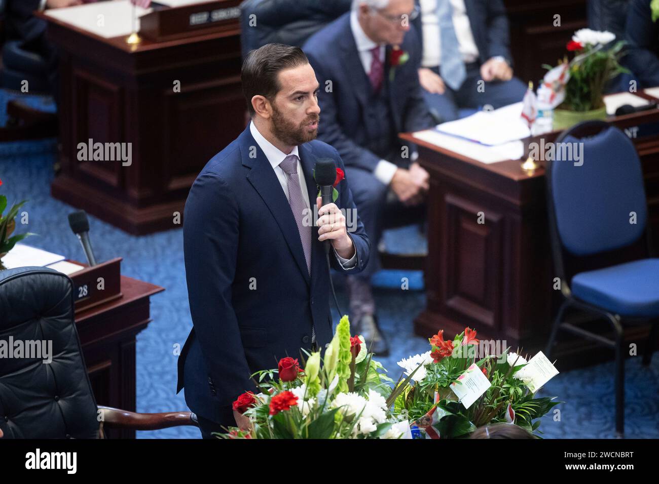 Florida State Rep. Daniel Perez is seen during a joint session of the ...