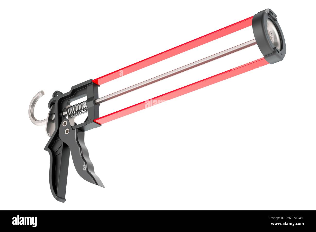 Hand Caulking Gun, silicone gun or caulk gun. 3D rendering isolated on ...