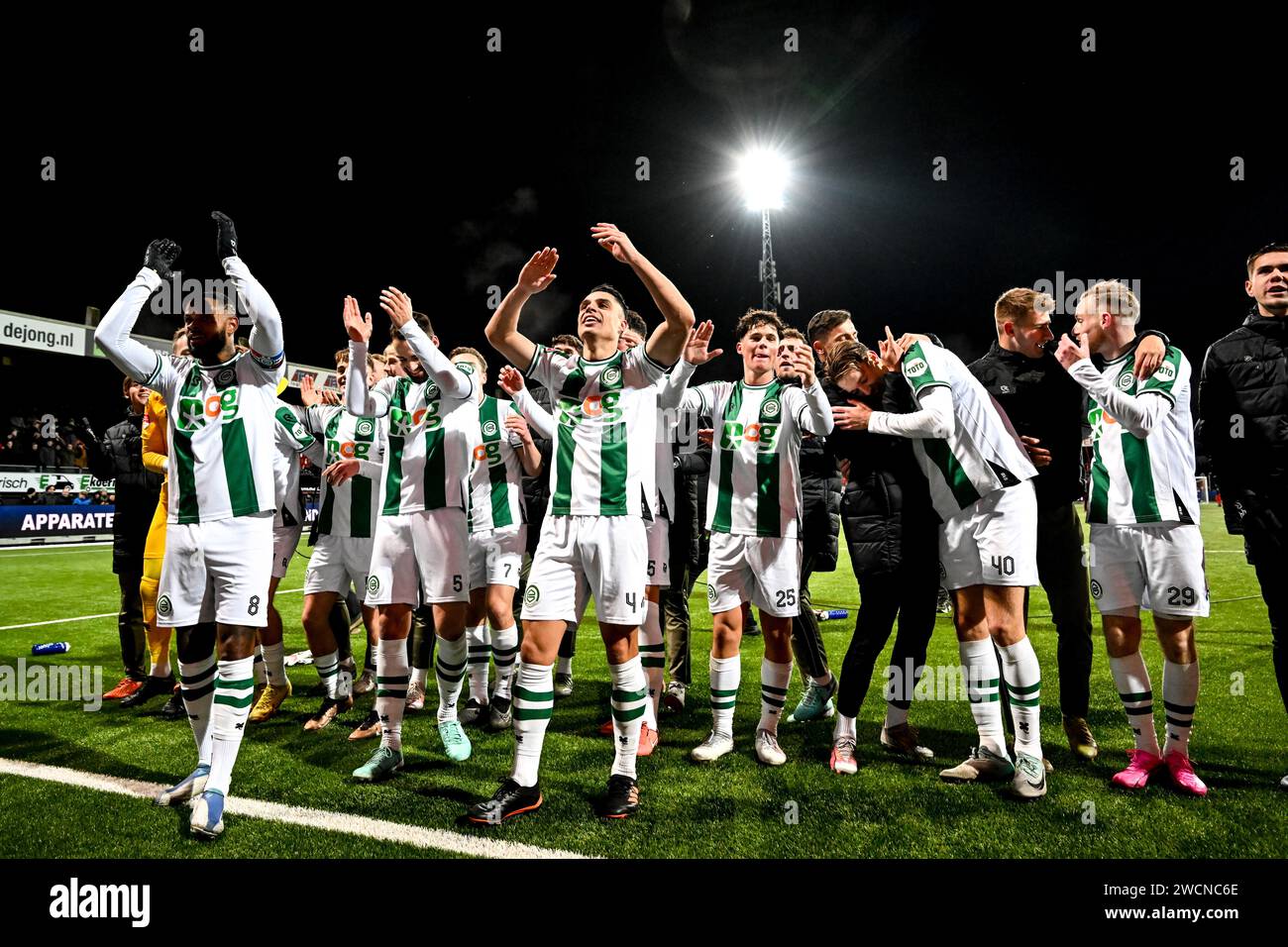ROTTERDAM - FC Groningen players celebrate the 0-2 victory after the ...