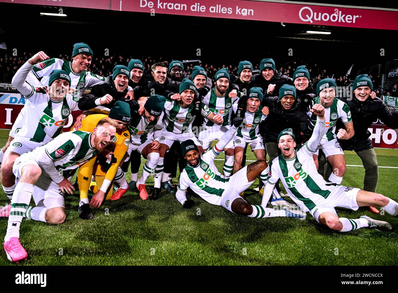 ROTTERDAM - FC Groningen players celebrate the 0-2 victory after the ...