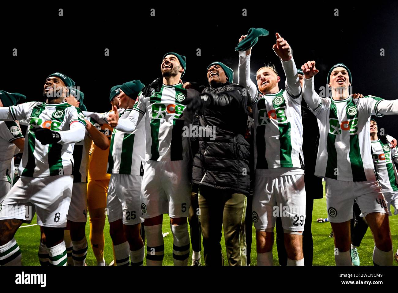 ROTTERDAM - FC Groningen players celebrate the 0-2 victory after the ...