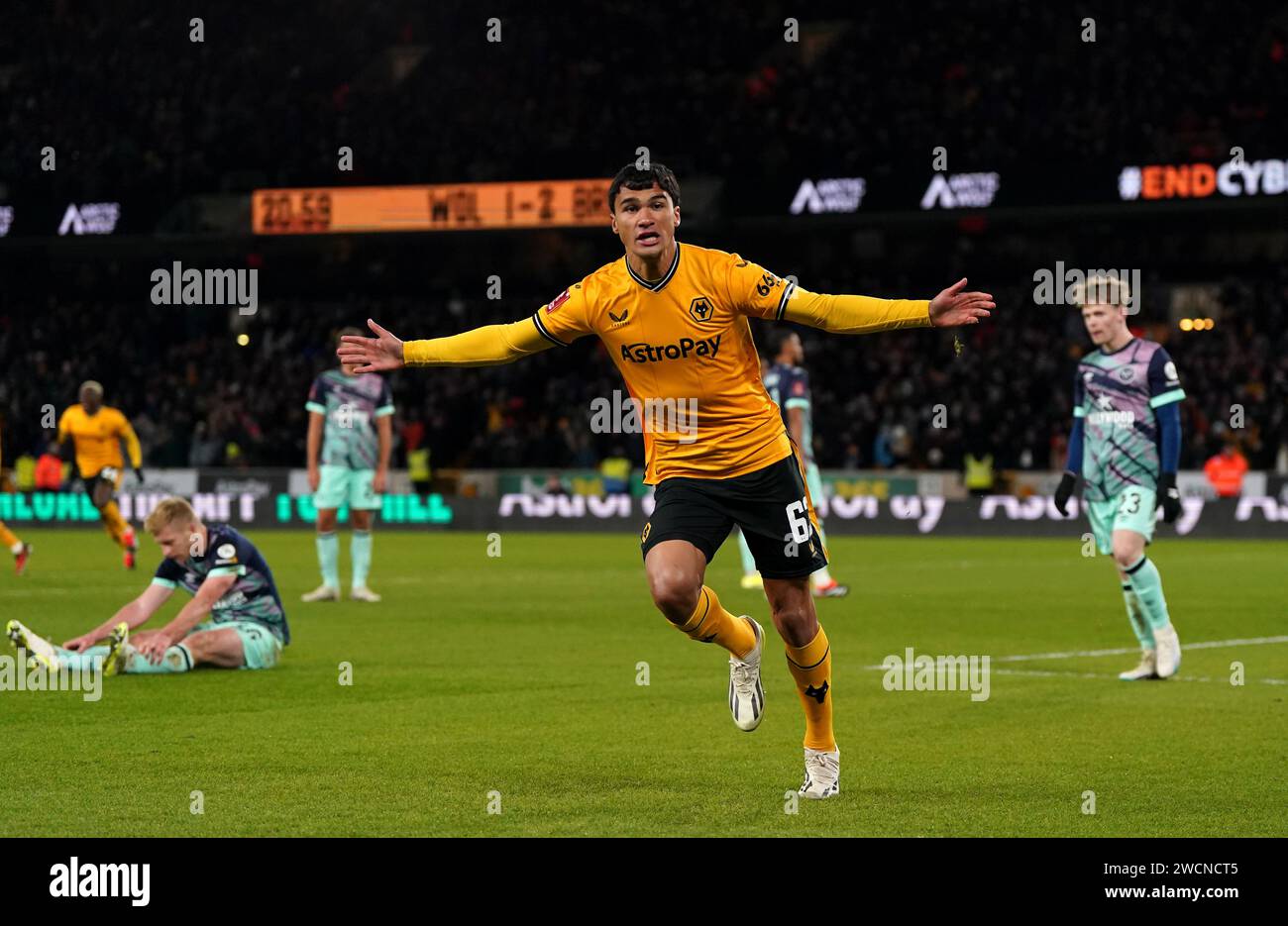 Wolverhampton Wanderers' Nathan Fraser celebrates scoring his sides ...