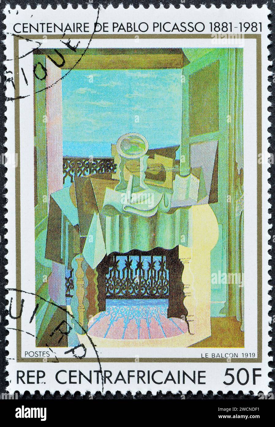 Cancelled postage stamp printed by Central African Republic, that shows ...