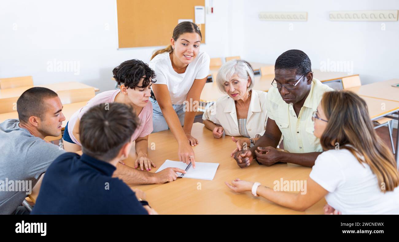 Class people different ages hi-res stock photography and images - Alamy