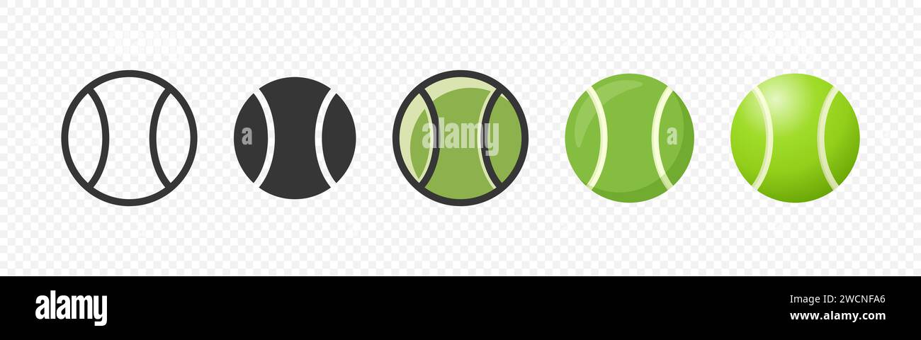 Flat Vector Tennis Ball Icon Set. Tennis Ball Design Template, Clipart ...