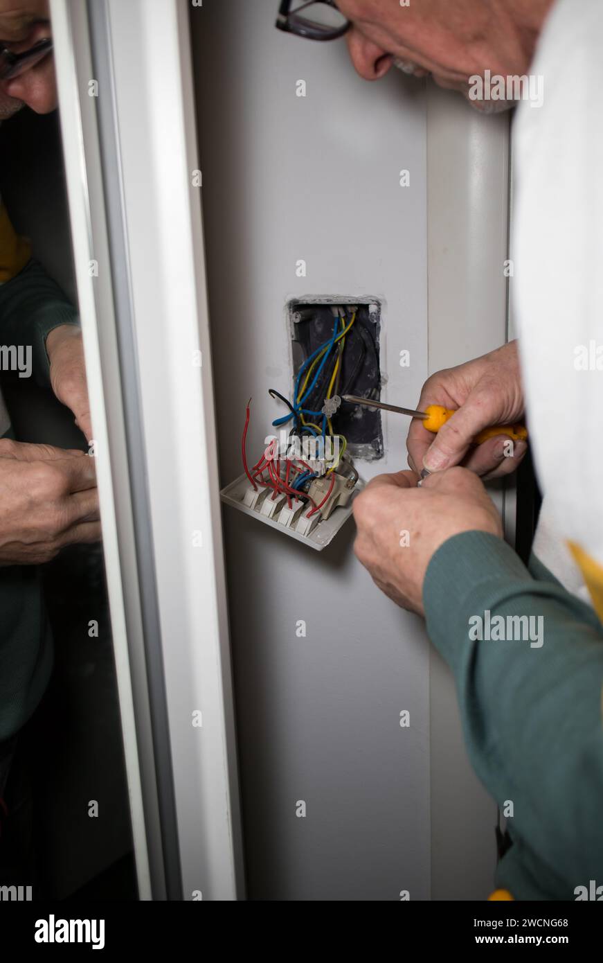 An Electrician Tests The Electrical Installations And Wires Of The Relay Protection System