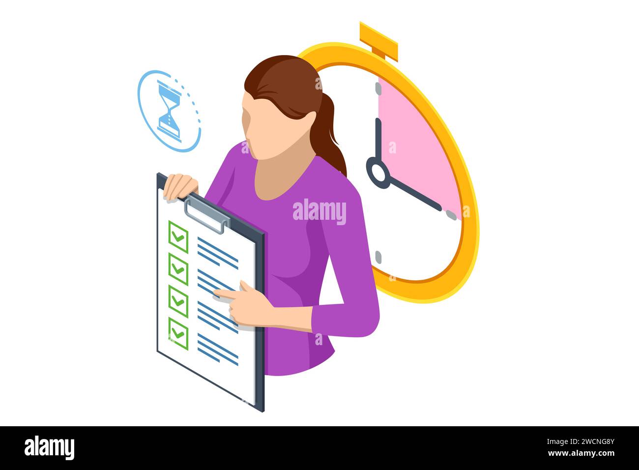 Isometric Reminder Concept. Business planning ,events, reminder and ...