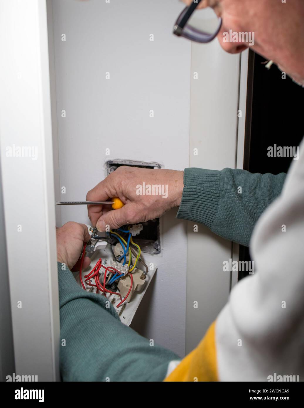 An Electrician Tests The Electrical Installations And Wires Of The Relay Protection System