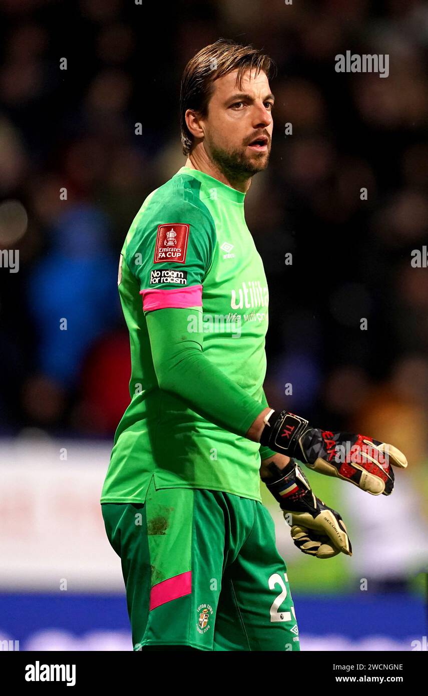Luton Town goalkeeper Tim Krul in action during the Emirates FA Cup ...