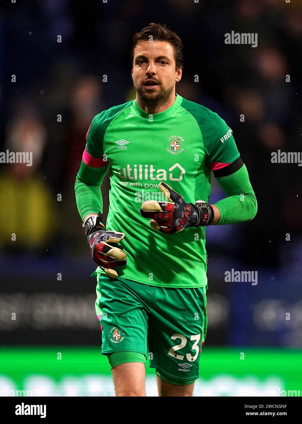 Luton Town goalkeeper Tim Krul in action during the Emirates FA Cup ...