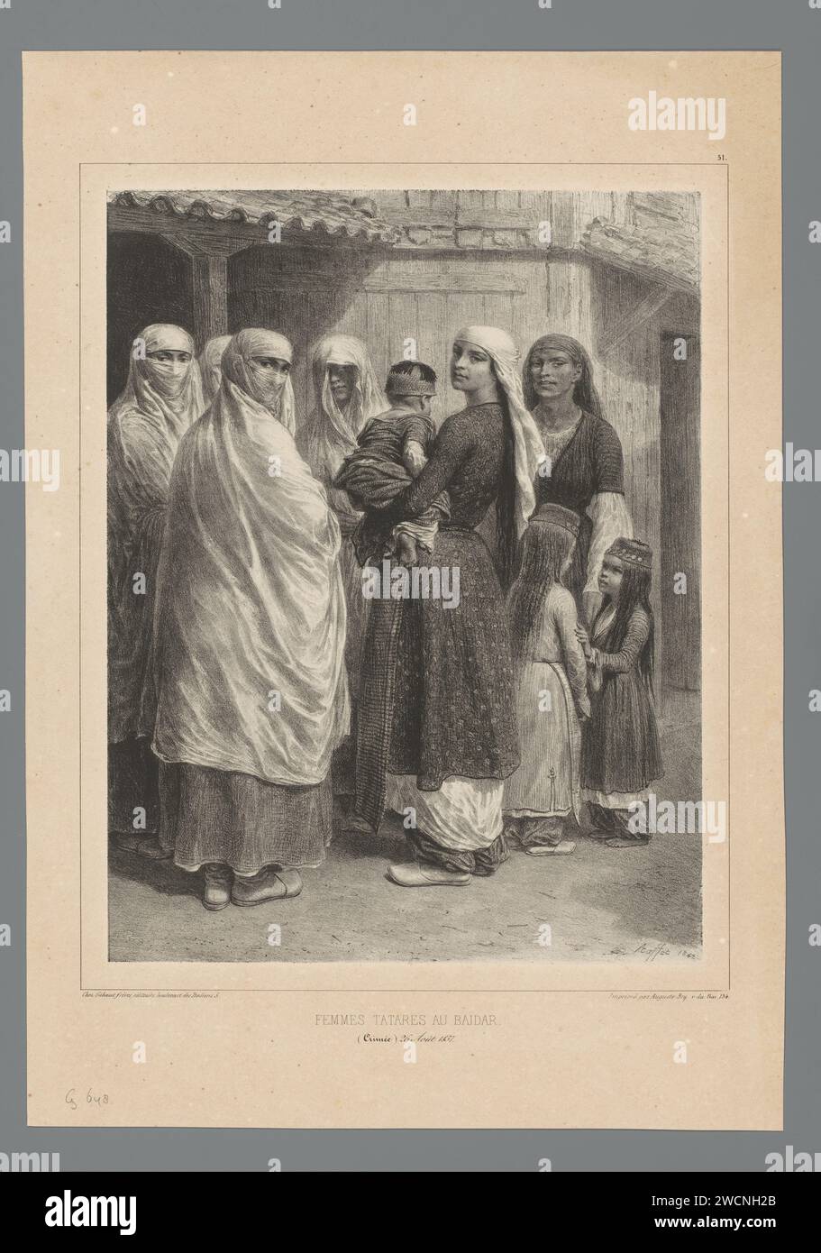 Tatar women with three children, 26 August 1837, Denis Auguste Marie ...