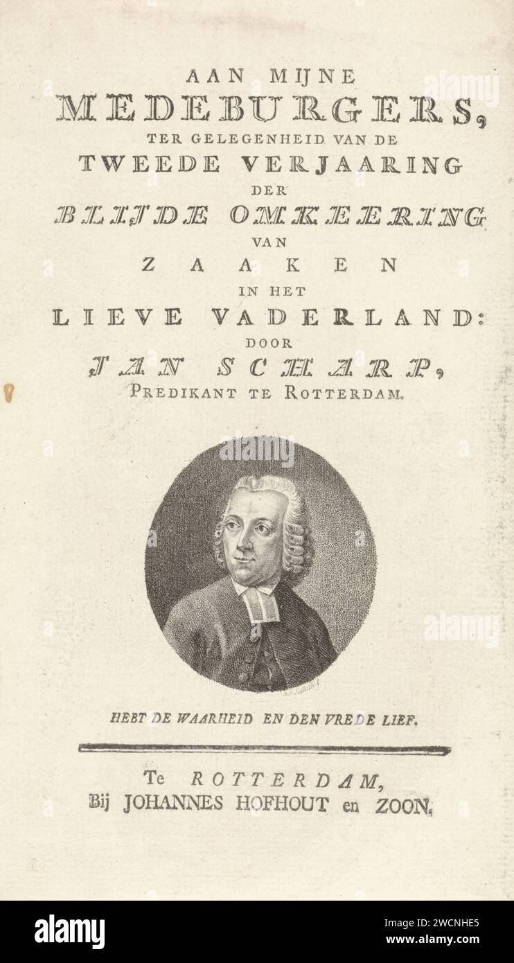 Portrait of Jan Scharp, Mathias de Sallieth, 1789 print Portrait of Jan ...