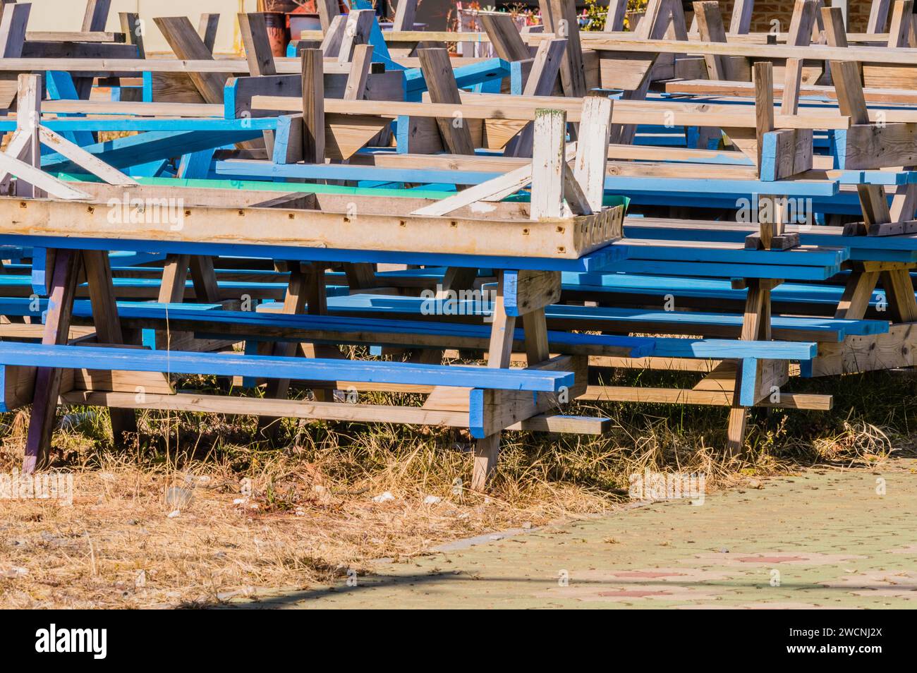 Pile of tables hi-res stock photography and images - Alamy