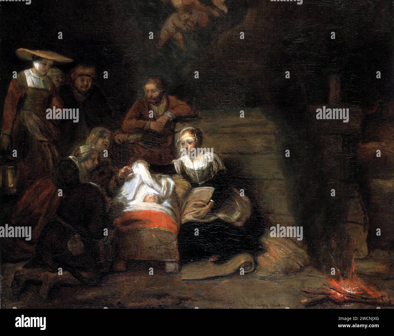 Adoration of the Shepherds, 1647, Painting by Samuel van Hoogstraten ...