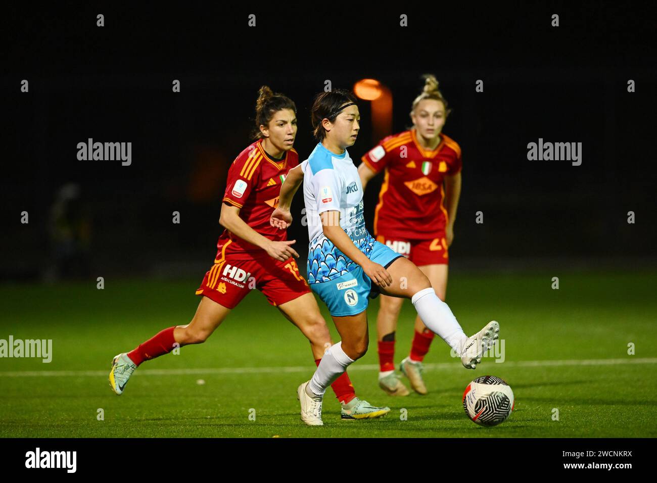 Miharu Kobayashi of Napoli femminile and Elisa Bartoli of AS Roma Women ...