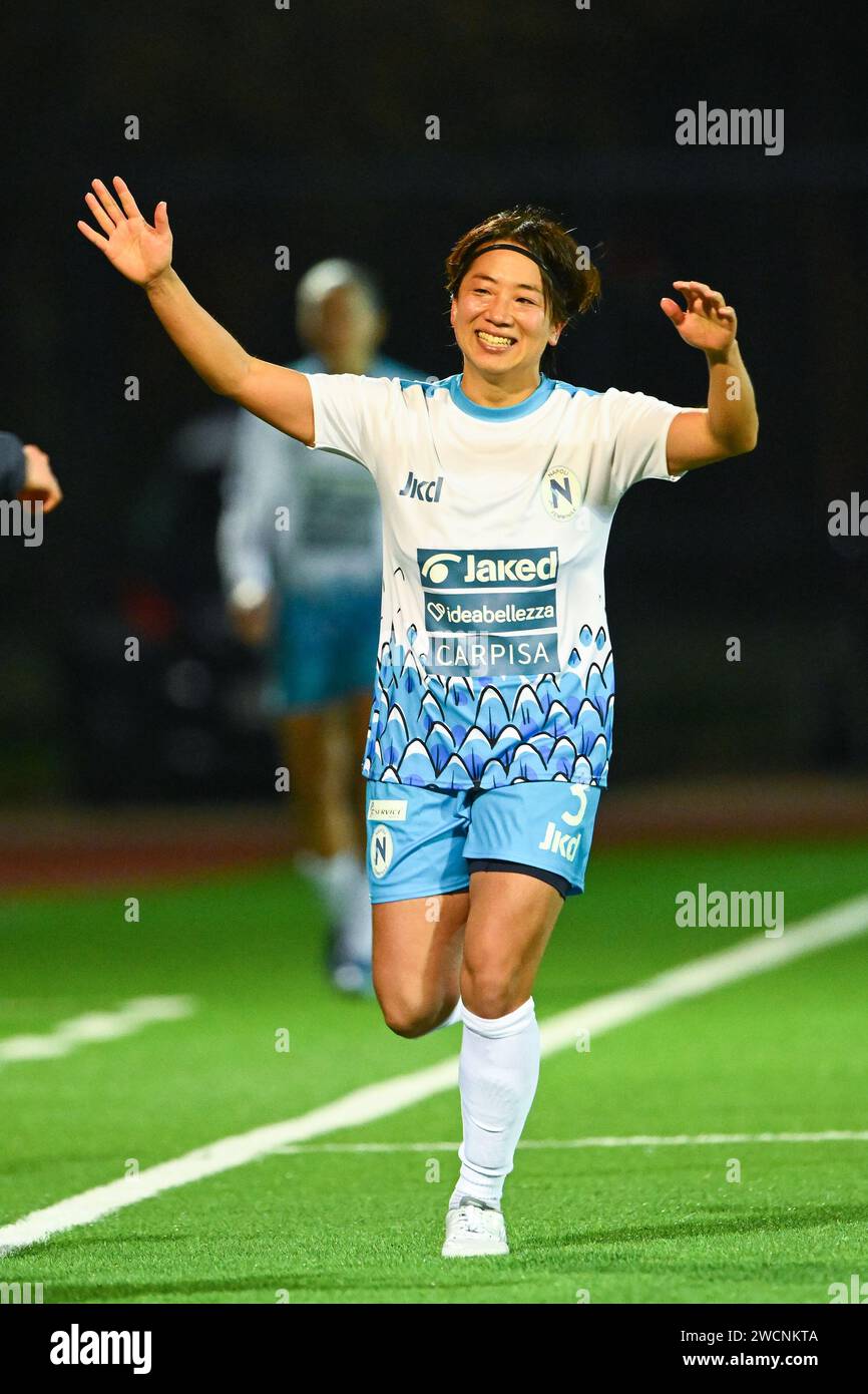 Miharu Kobayashi of Napoli femminile celebrates after scoring a goal ...