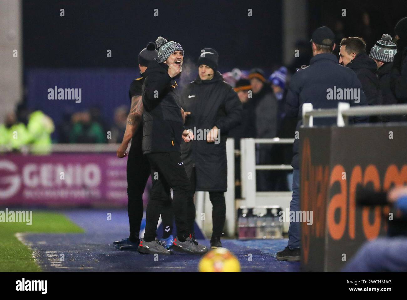 Eastleigh, UK. 16th Jan, 2024. Newport County Manager Graham Coughlan ...