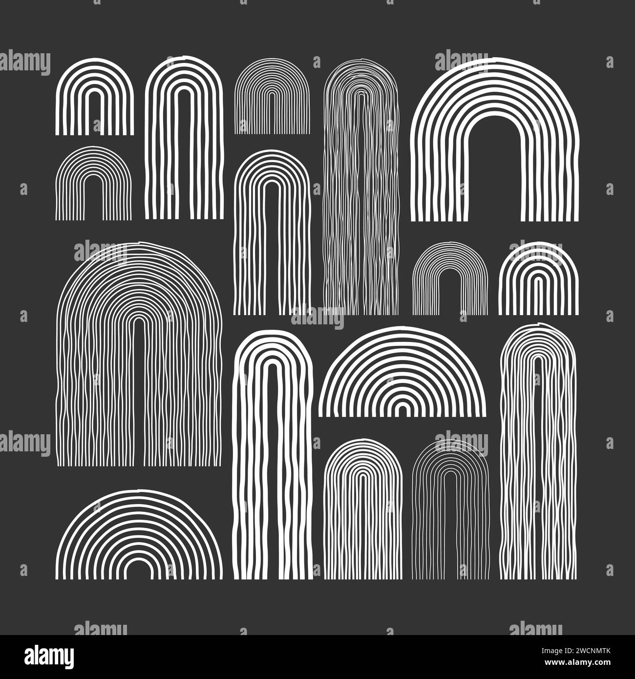 Mid century arch elements, modern geometric shapes. Contemporary design ...