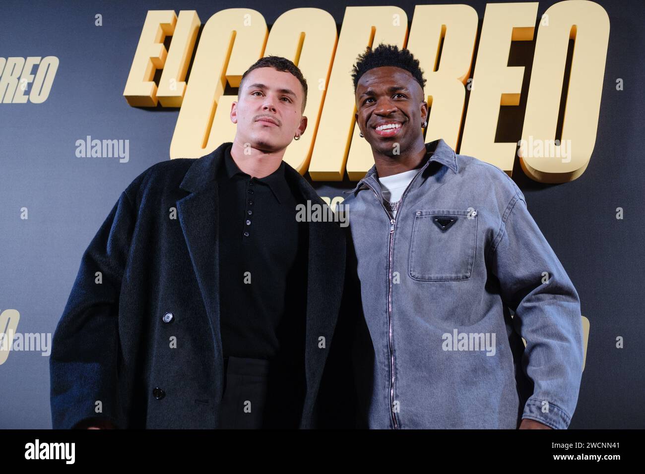Vinicius Junior and Aron Piper attends the Madrid photocall premier for ...