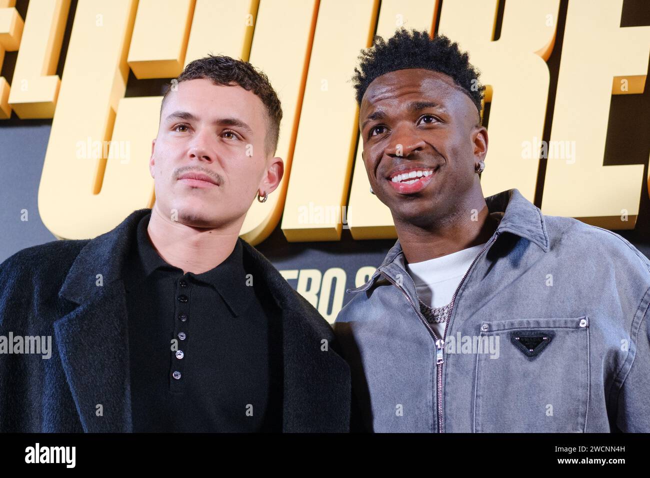 Vinicius Junior and Aron Piper attends the Madrid photocall premier for ...