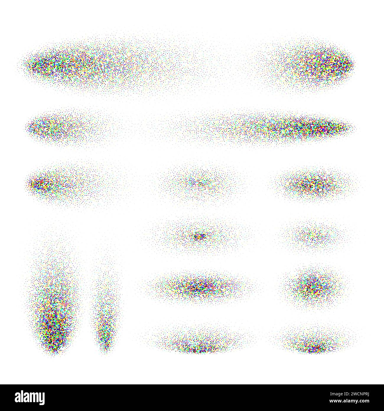 Stipple shadows set, dotted design elements. Fading gradient. Stippling ...