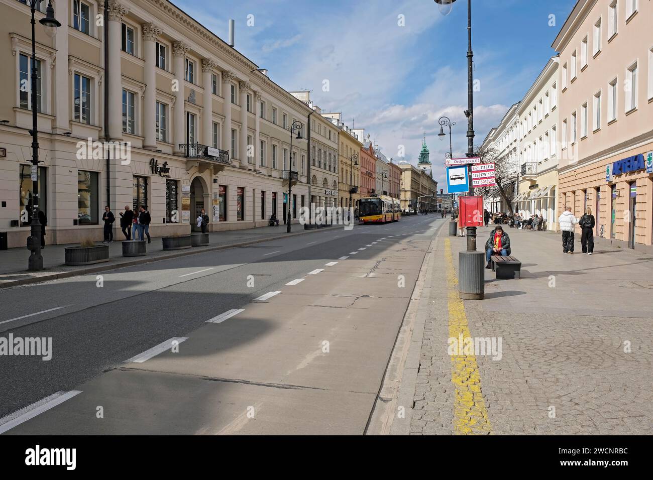 Street scene, Nowy Swiat, Royal Route, Old Town, Warsaw, Poland Stock ...