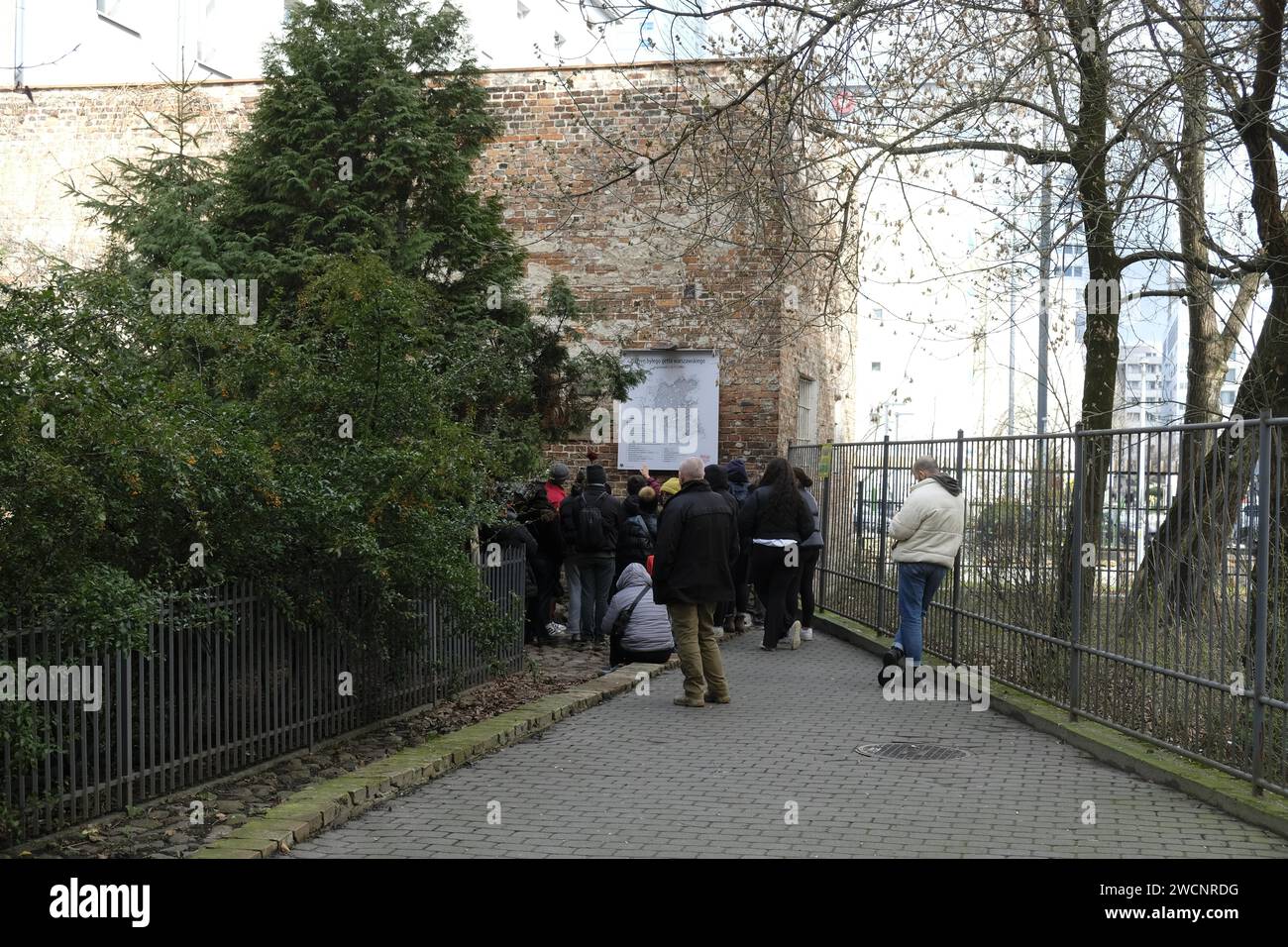 Remains of the wall of the Warsaw Ghetto, Sienna 55, Warsaw, Poland ...
