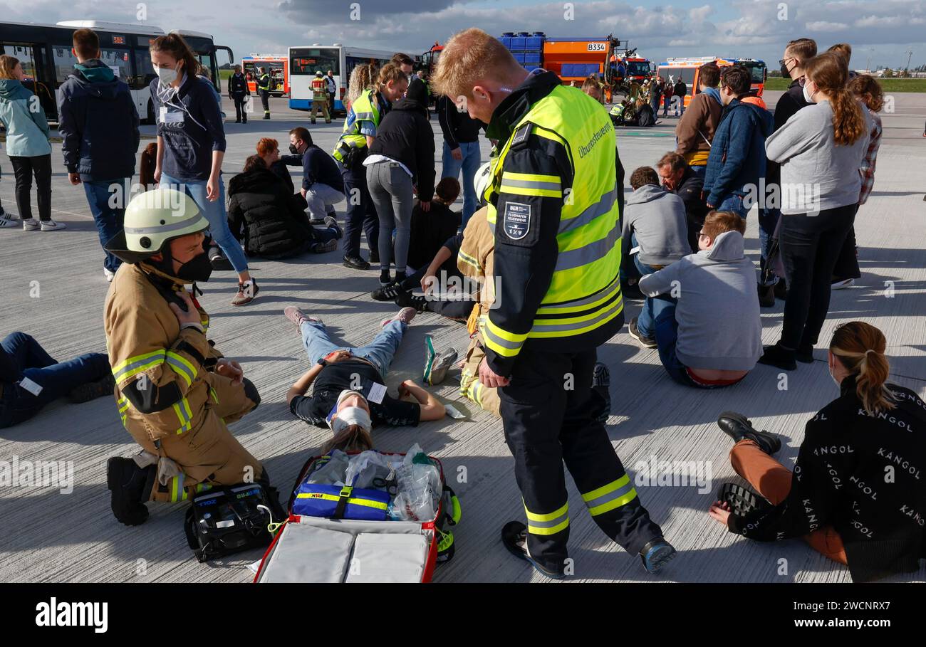 EASA emergency exercise at BER Airport, emergency services rehearsed an ...