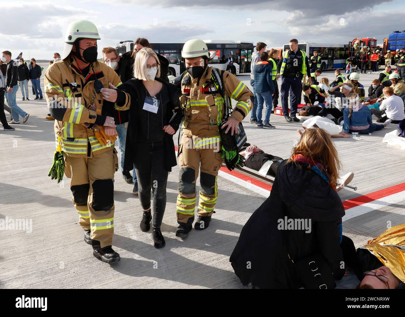 EASA emergency exercise at BER Airport, emergency services rehearsed an ...