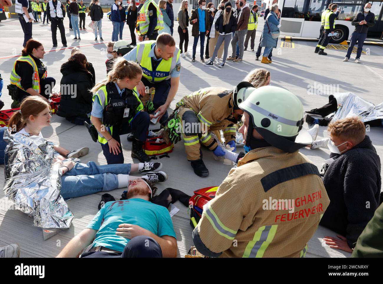 EASA emergency exercise at BER Airport, emergency services rehearsed an ...
