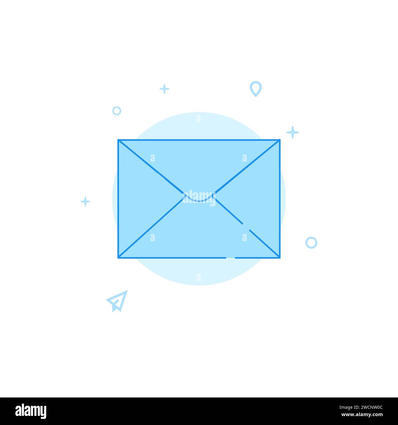 Closed envelope, unread letter vector icon. Flat illustration. Filled ...
