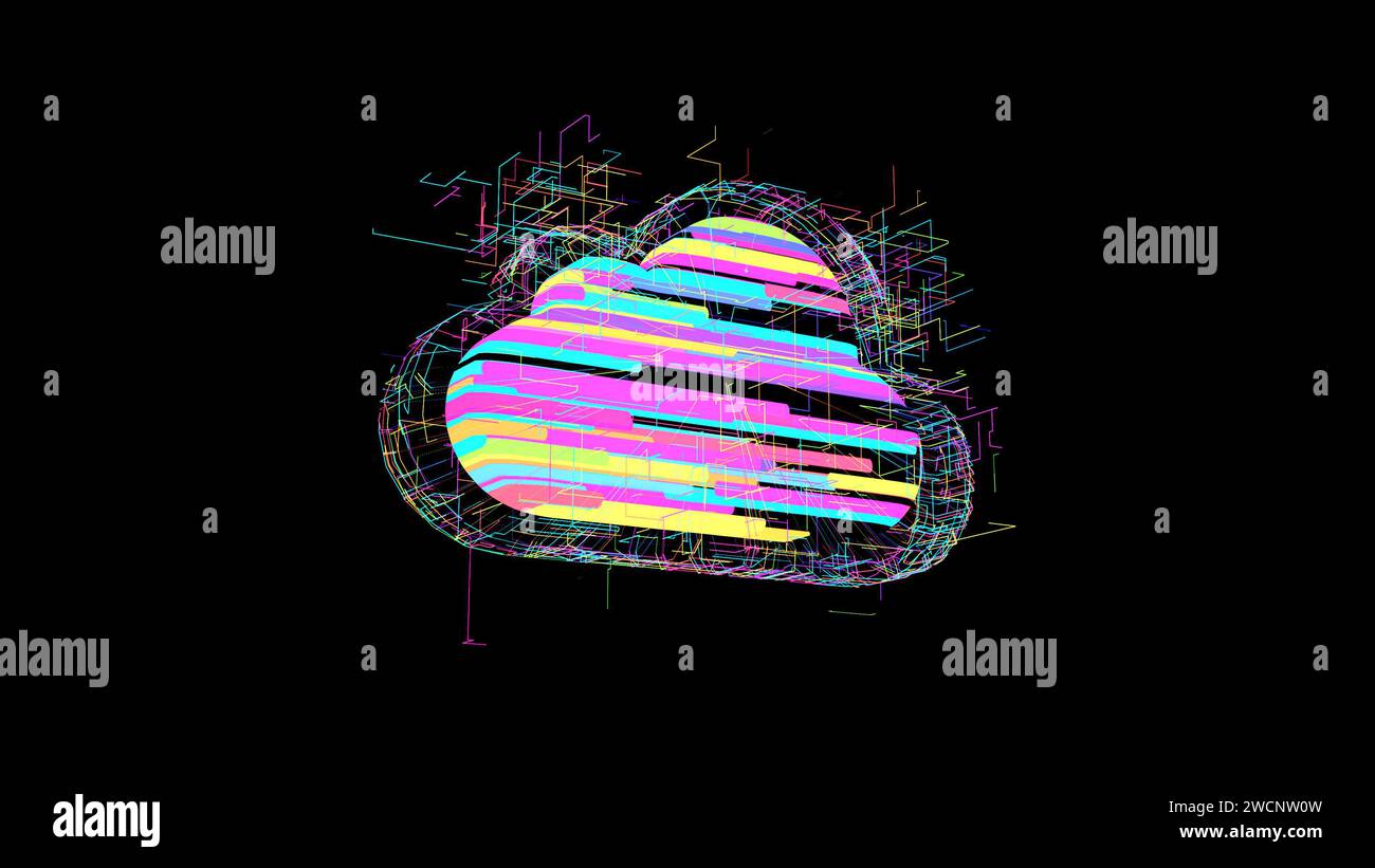 Meta Cloud, 3D illustration, symbol of cloud technology in modern ...