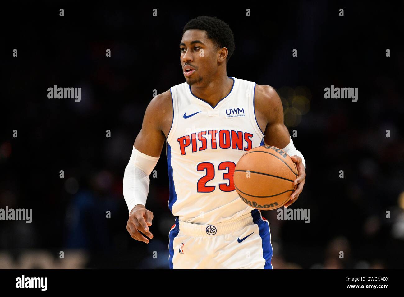 Detroit Pistons guard Jaden Ivey (23) in action during the first half ...