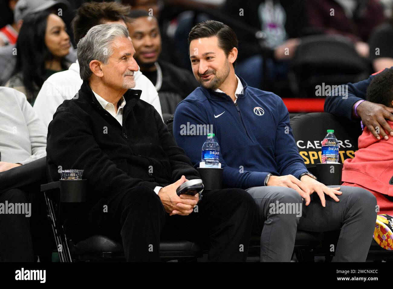 Washington Wizards owner Ted Leonsis, left, and his son Zachary, right ...