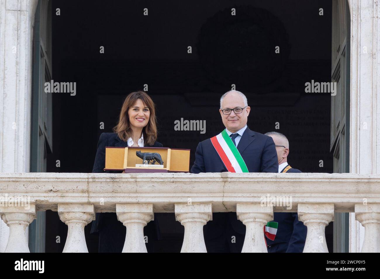 Rome, Italy. 16th Jan, 2024. Paola Cortellesi and Roberto Gualtieri ...