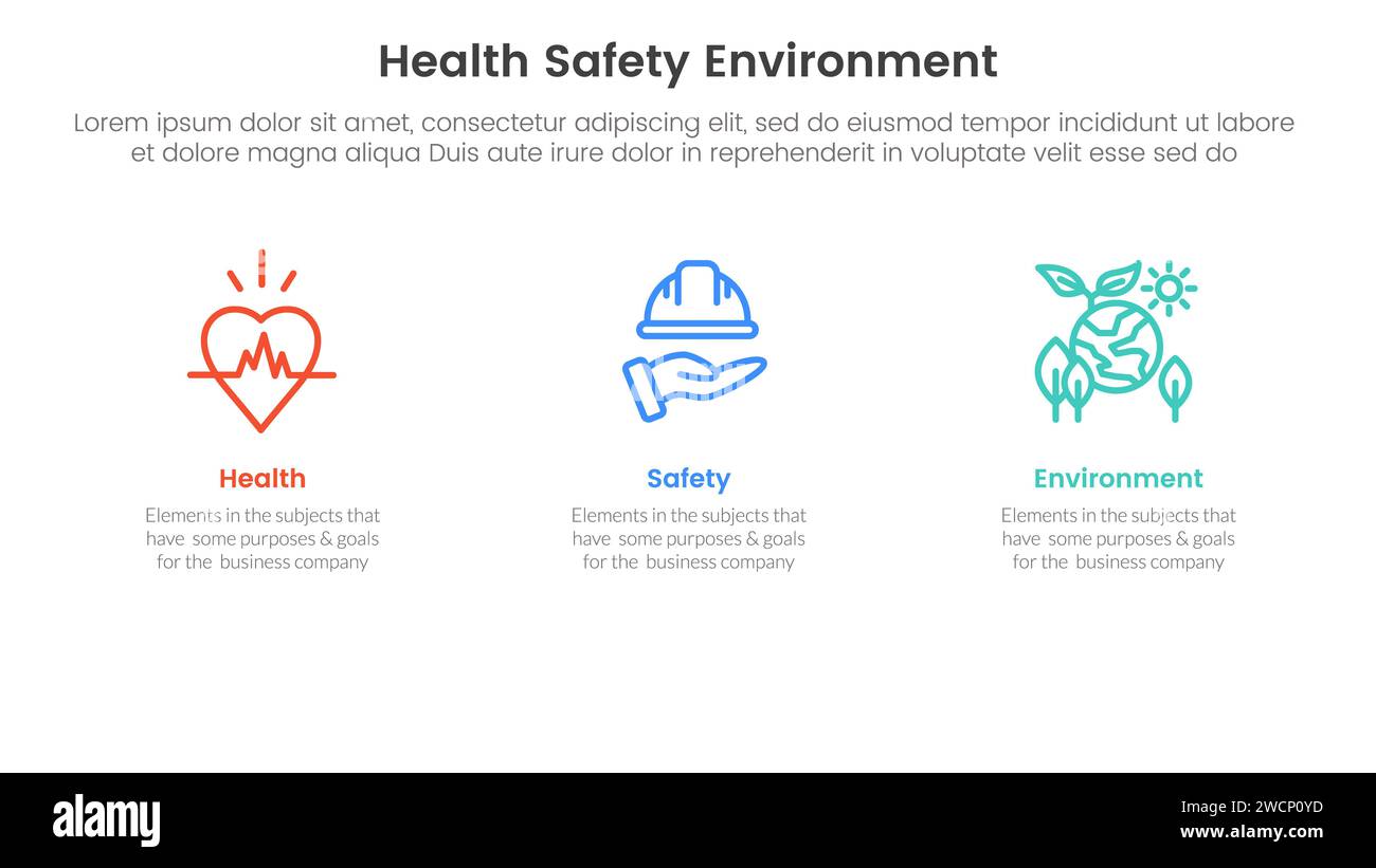 hse framework infographic 3 point stage template with clean and simple ...