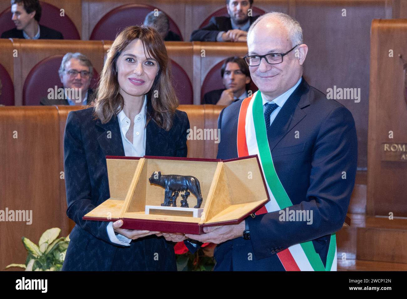 Rome, Italy. 16th Jan, 2024. Paola Cortellesi and Roberto Gualtieri ...