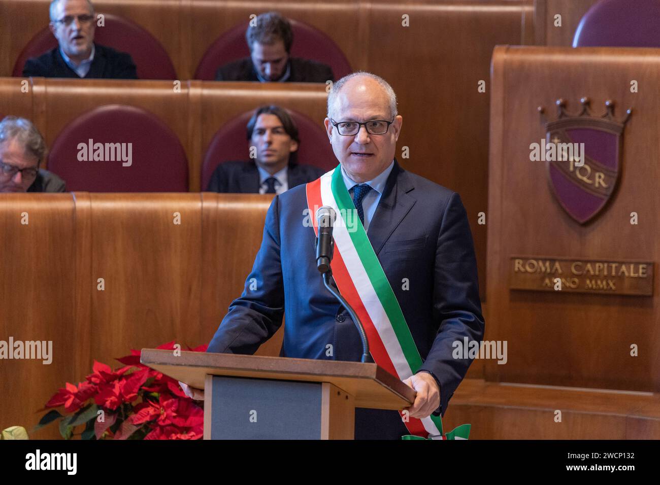 Rome, Italy. 16th Jan, 2024. Mayor of Rome Roberto Gualtieri during ...