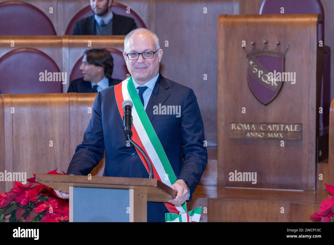 Rome, Italy. 16th Jan, 2024. Mayor of Rome Roberto Gualtieri during ...