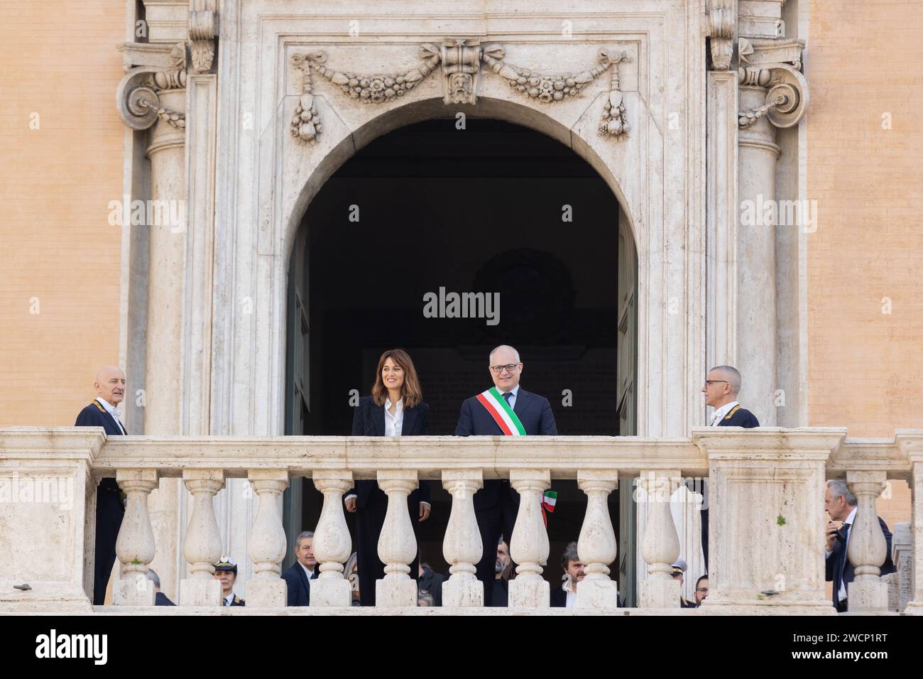 Rome, Italy. 16th Jan, 2024. Paola Cortellesi and Roberto Gualtieri ...