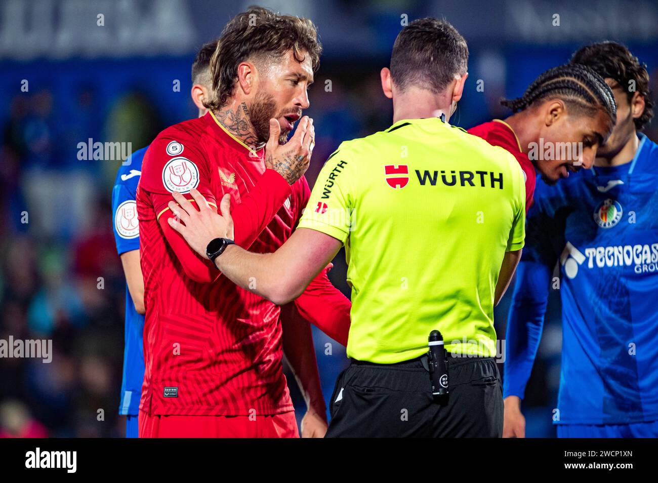 Getafe, Madrid, Spain. 16th Jan, 2024. Sergio Ramos of Sevilla seen ...