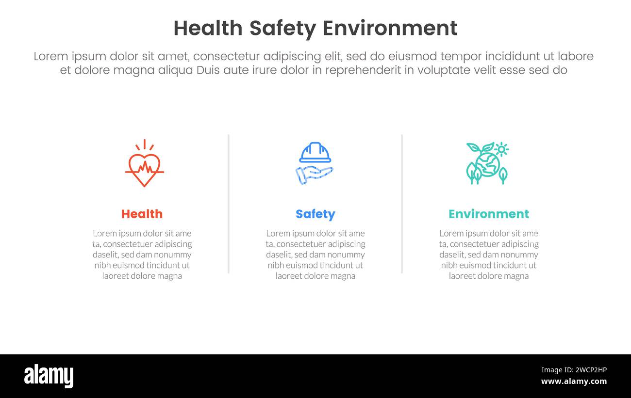hse framework infographic 3 point stage template with horizontal clean ...