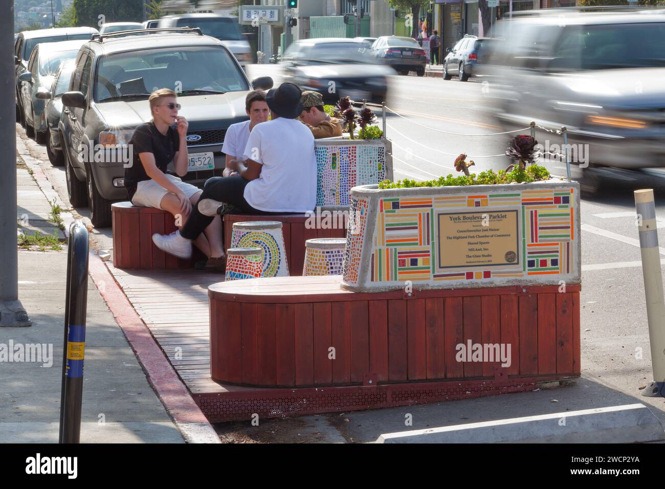 Parklet, York Blvd, Los Angeles Stock Photo - Alamy