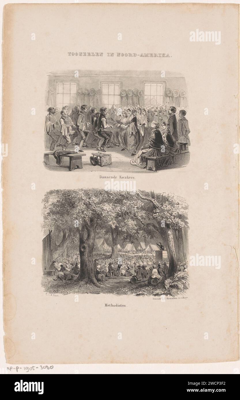 Quakers and methodists in America, Carel Christiaan Antony Last, 1842 ...